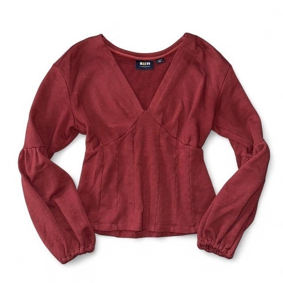 Maeve | Tops | Maeve Womens Sz Xs Red Burgandy Peplum Top Bubble ...